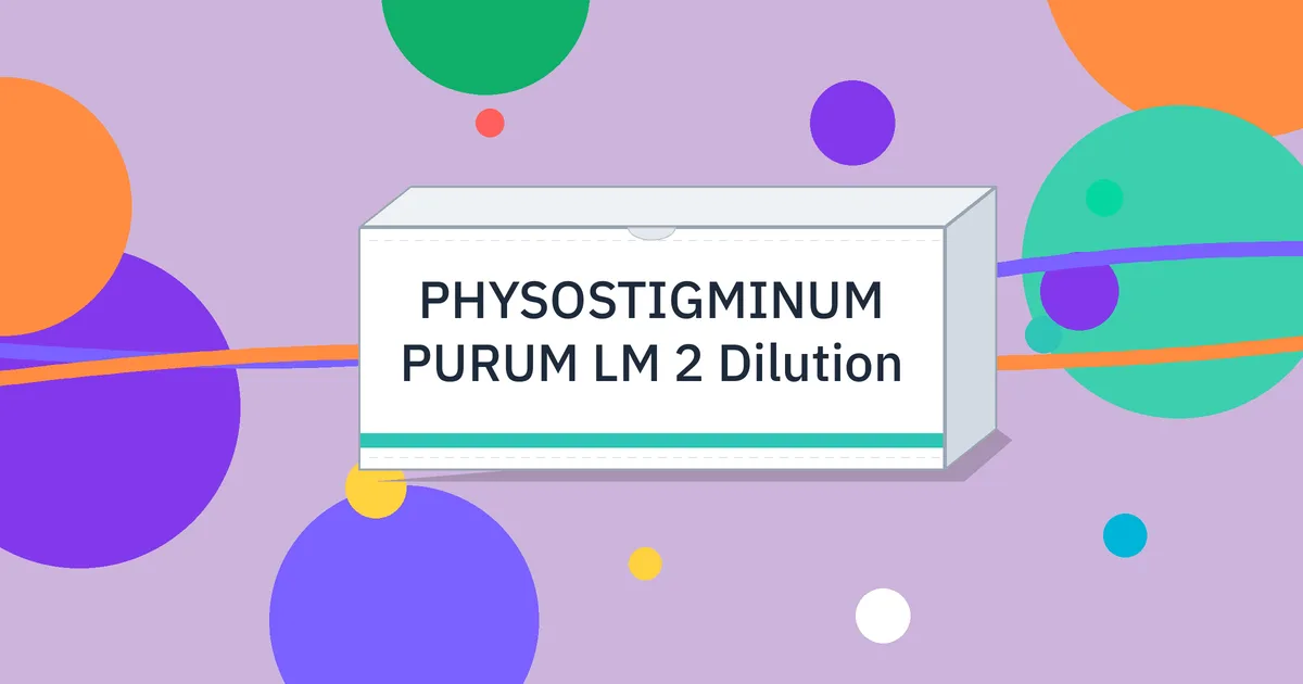 Symbolbild: Packung mit der Aufschrift PHYSOSTIGMINUM PURUM LM 2 Dilution (PZN 13035684) – Verfügbarkeit und Bezug in Apotheken in Frankfurt am Main