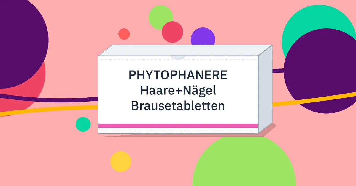Symbolbild: Packung mit der Aufschrift PHYTOPHANERE Haare+Nägel Brausetabletten (PZN 20366447) – Verfügbarkeit und Bezug in Apotheken in Frankfurt am Main