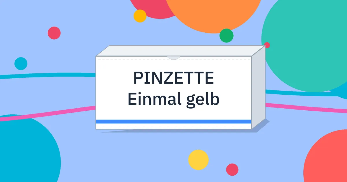 Symbolbild: Packung mit der Aufschrift PINZETTE Einmal gelb (PZN 02443078) – Verfügbarkeit und Bezug in Apotheken in Frankfurt am Main