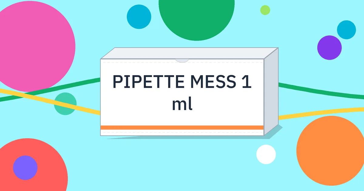 Symbolbild: Packung mit der Aufschrift PIPETTE MESS 1 ml (PZN 01968235) – Verfügbarkeit und Bezug in Apotheken in Frankfurt am Main