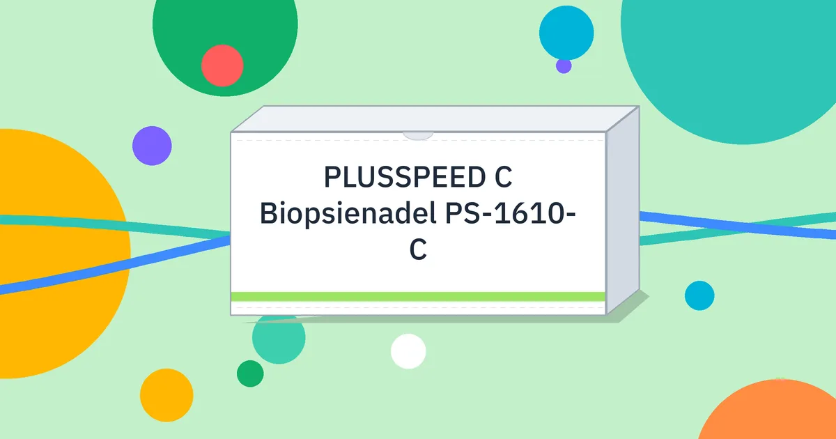 Symbolbild: Packung mit der Aufschrift PLUSSPEED C Biopsienadel PS-1610-C (PZN 15632668) – Verfügbarkeit und Bezug in Apotheken in Frankfurt am Main