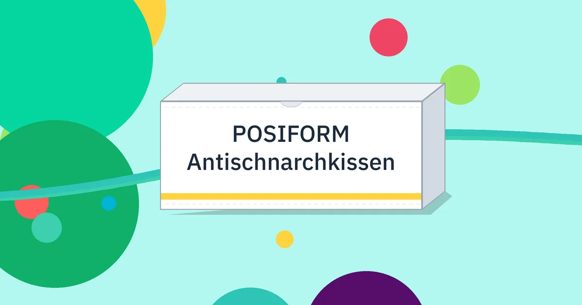 Symbolbild: Packung mit der Aufschrift POSIFORM Antischnarchkissen (PZN 06411566) – Verfügbarkeit und Bezug in Apotheken in Frankfurt am Main