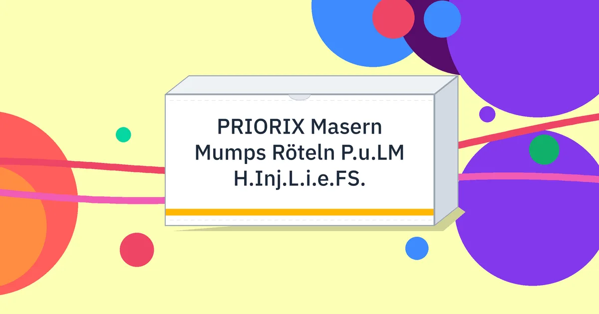 Symbolbild: Packung mit der Aufschrift PRIORIX Masern Mumps Röteln P.u.LM H.Inj.L.i.e.FS. (PZN 01604013) – Verfügbarkeit und Bezug in Apotheken in Frankfurt am Main
