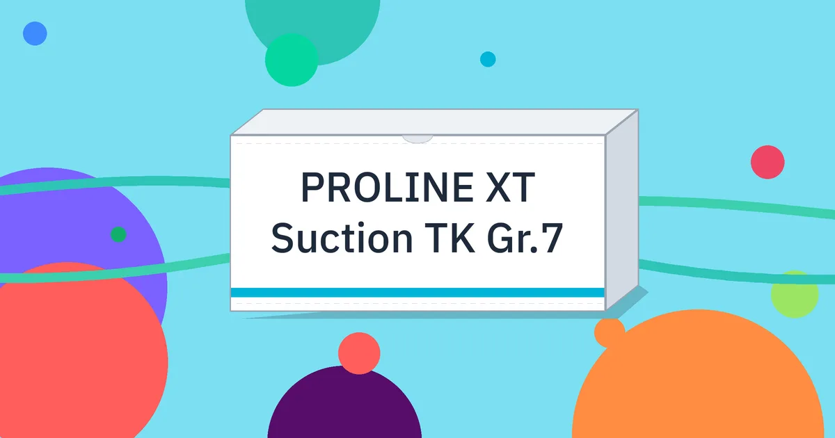 Symbolbild: Packung mit der Aufschrift PROLINE XT Suction TK Gr.7 (PZN 17599952) – Verfügbarkeit und Bezug in Apotheken in Frankfurt am Main