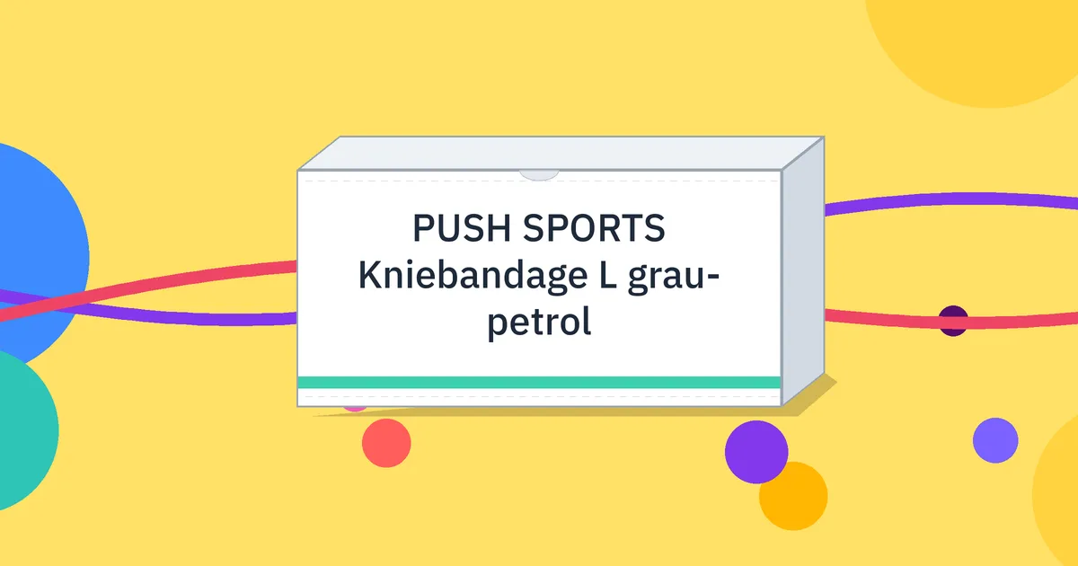 Symbolbild: Packung mit der Aufschrift PUSH SPORTS Kniebandage L grau-petrol (PZN 13821595) – Verfügbarkeit und Bezug in Apotheken in Frankfurt am Main