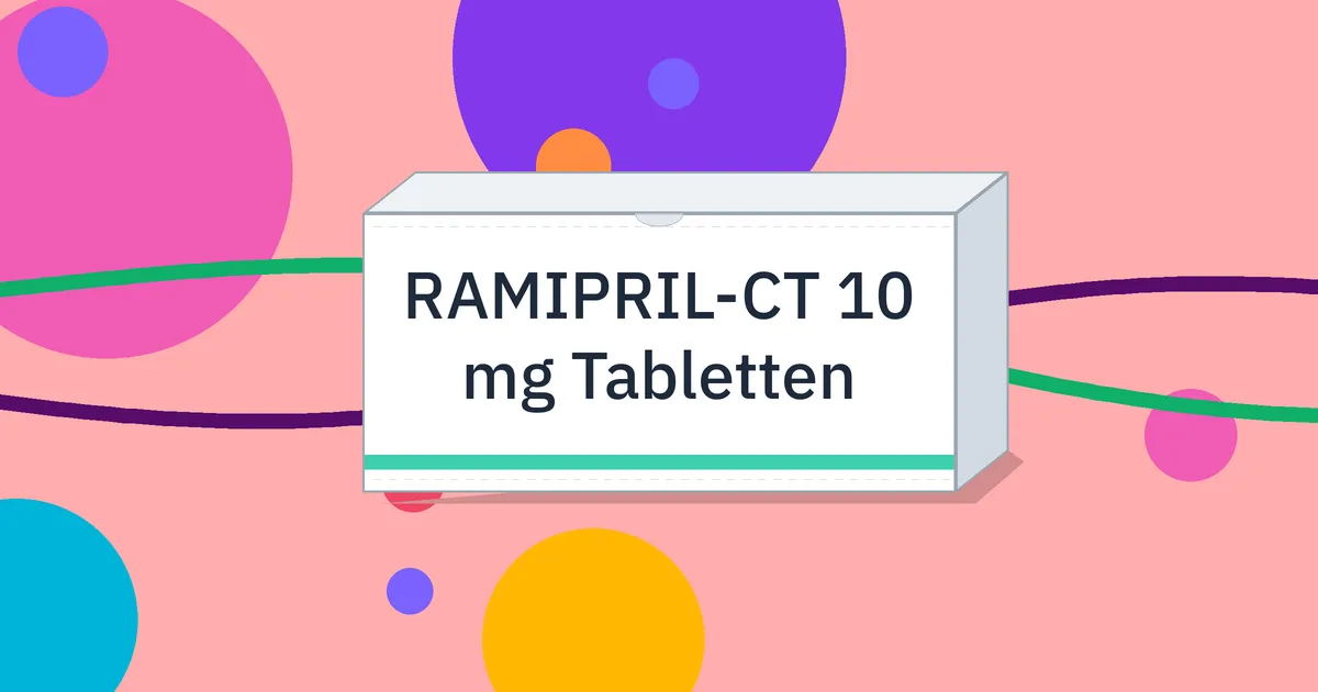 Symbolbild: Packung mit der Aufschrift RAMIPRIL-CT 10 mg Tabletten (PZN 00650287) – Verfügbarkeit und Bezug in Apotheken in Frankfurt am Main