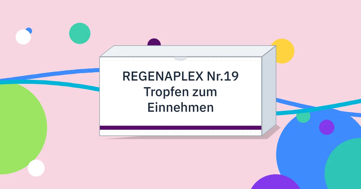 Symbolbild: Packung mit der Aufschrift REGENAPLEX Nr.19 Tropfen zum Einnehmen (PZN 03903470) – Verfügbarkeit und Bezug in Apotheken in Frankfurt am Main