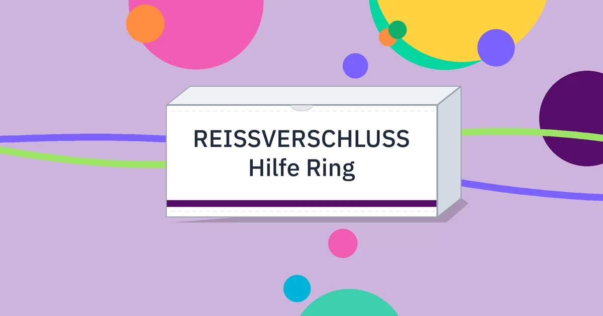 Symbolbild: Packung mit der Aufschrift REISSVERSCHLUSS Hilfe Ring (PZN 10853063) – Verfügbarkeit und Bezug in Apotheken in Frankfurt am Main