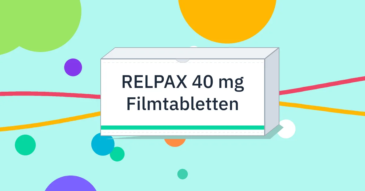 Symbolbild: Packung mit der Aufschrift RELPAX 40 mg Filmtabletten (PZN 17448242) – Verfügbarkeit und Bezug in Apotheken in Frankfurt am Main