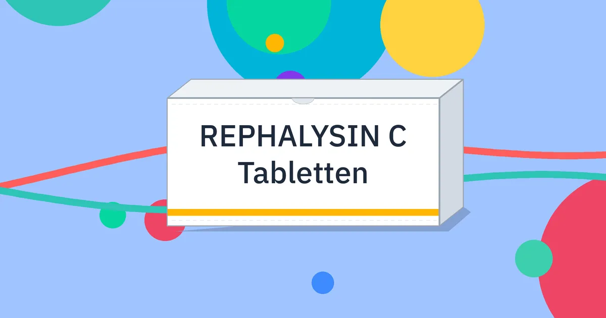 Symbolbild: Packung mit der Aufschrift REPHALYSIN C Tabletten (PZN 05116836) – Verfügbarkeit und Bezug in Apotheken in Frankfurt am Main