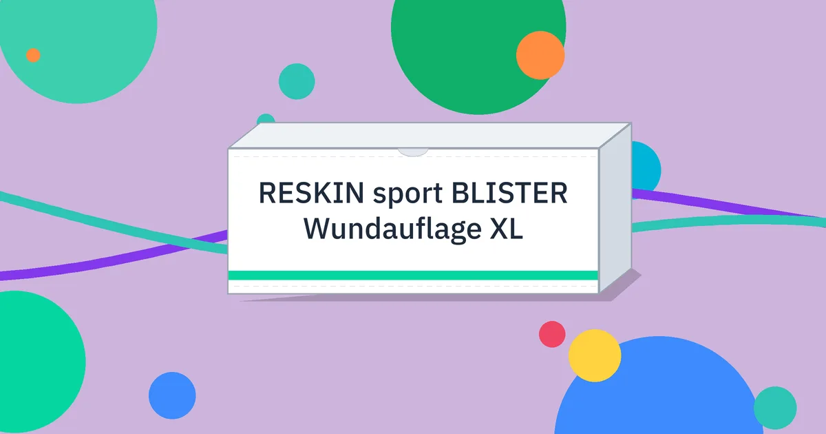 Symbolbild: Packung mit der Aufschrift RESKIN sport BLISTER Wundauflage XL (PZN 18740192) – Verfügbarkeit und Bezug in Apotheken in Frankfurt am Main