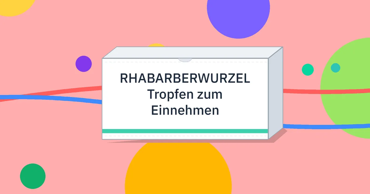 Symbolbild: Packung mit der Aufschrift RHABARBERWURZEL Tropfen zum Einnehmen (PZN 11867280) – Verfügbarkeit und Bezug in Apotheken in Frankfurt am Main