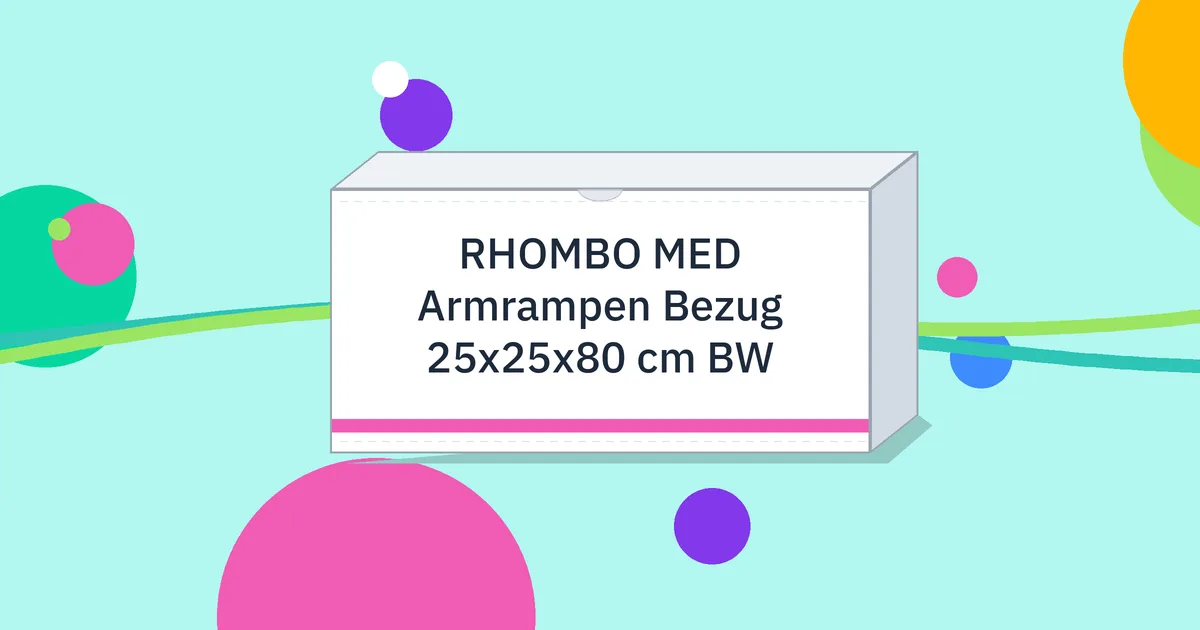 Symbolbild: Packung mit der Aufschrift RHOMBO MED Armrampen Bezug 25x25x80 cm BW (PZN 03947970) – Verfügbarkeit und Bezug in Apotheken in Frankfurt am Main