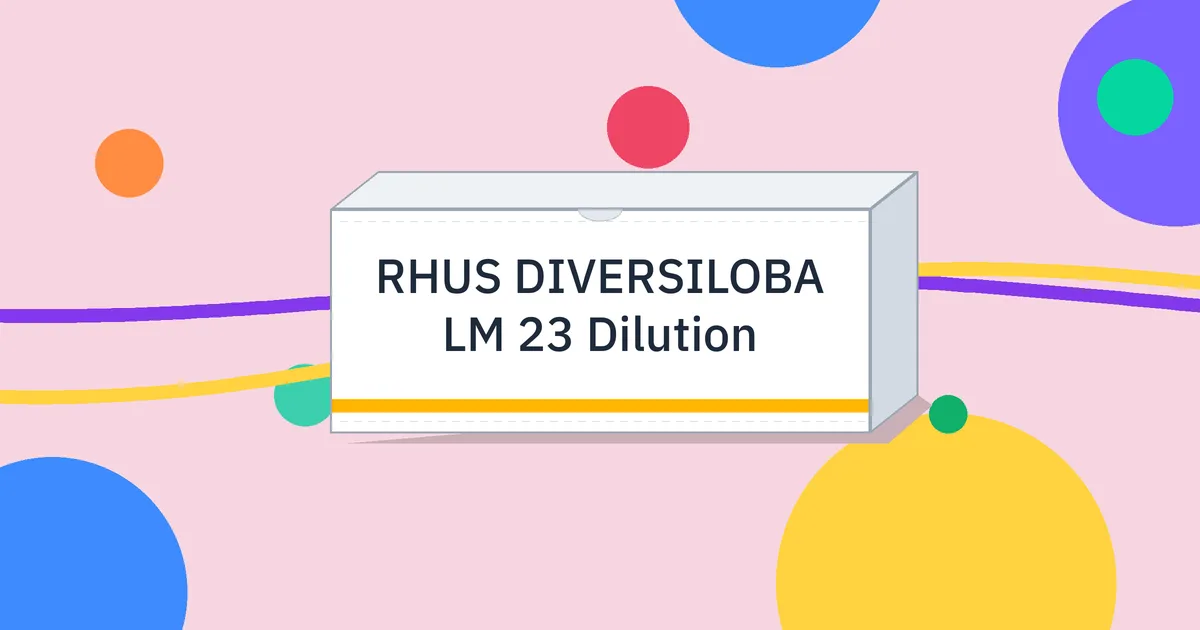 Symbolbild: Packung mit der Aufschrift RHUS DIVERSILOBA LM 23 Dilution (PZN 13052412) – Verfügbarkeit und Bezug in Apotheken in Frankfurt am Main