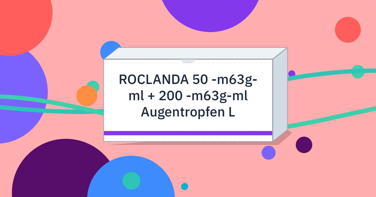 Symbolbild: Packung mit der Aufschrift ROCLANDA 50 -m63g-ml + 200 -m63g-ml Augentropfen L (PZN 18092480) – Verfügbarkeit und Bezug in Apotheken in Frankfurt am Main