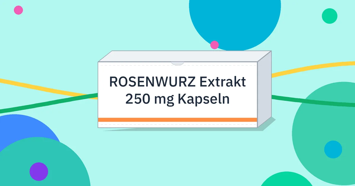 Symbolbild: Packung mit der Aufschrift ROSENWURZ Extrakt 250 mg Kapseln (PZN 20127547) – Verfügbarkeit und Bezug in Apotheken in Frankfurt am Main