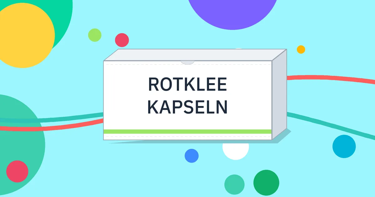 Symbolbild: Packung mit der Aufschrift ROTKLEE KAPSELN (PZN 02433068) – Verfügbarkeit und Bezug in Apotheken in Frankfurt am Main