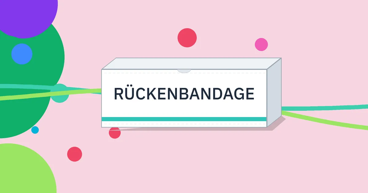 Symbolbild: Packung mit der Aufschrift RÜCKENBANDAGE (PZN 11147858) – Verfügbarkeit und Bezug in Apotheken in Frankfurt am Main