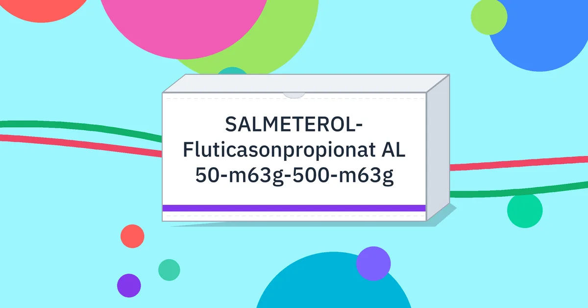 Symbolbild: Packung mit der Aufschrift SALMETEROL-Fluticasonpropionat AL 50-m63g-500-m63g (PZN 16785664) – Verfügbarkeit und Bezug in Apotheken in Frankfurt am Main