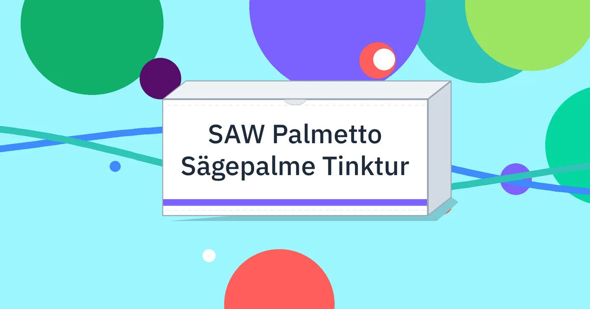 Symbolbild: Packung mit der Aufschrift SAW Palmetto Sägepalme Tinktur (PZN 18215824) – Verfügbarkeit und Bezug in Apotheken in Frankfurt am Main