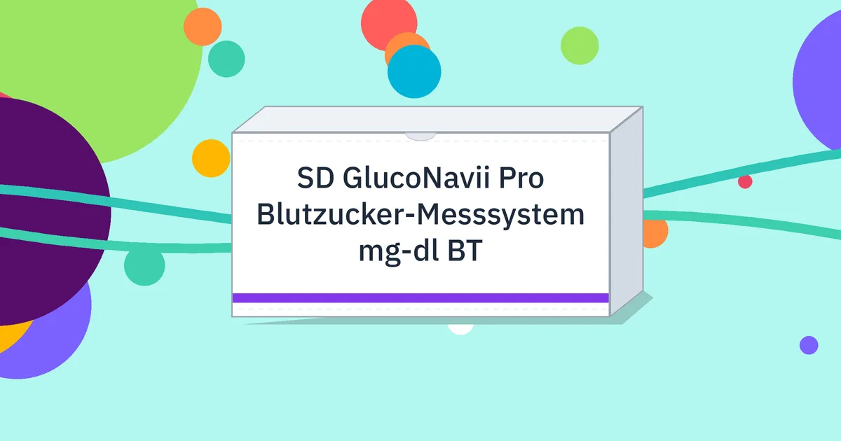 Symbolbild: Packung mit der Aufschrift SD GlucoNavii Pro Blutzucker-Messsystem mg-dl BT (PZN 16581915) – Verfügbarkeit und Bezug in Apotheken in Frankfurt am Main