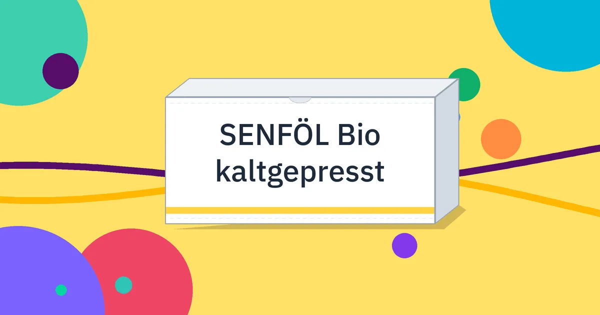 Symbolbild: Packung mit der Aufschrift SENFÖL Bio kaltgepresst (PZN 14185948) – Verfügbarkeit und Bezug in Apotheken in Frankfurt am Main