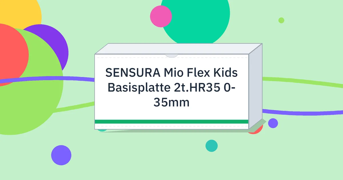 Symbolbild: Packung mit der Aufschrift SENSURA Mio Flex Kids Basisplatte 2t.HR35 0-35mm (PZN 15410815) – Verfügbarkeit und Bezug in Apotheken in Frankfurt am Main