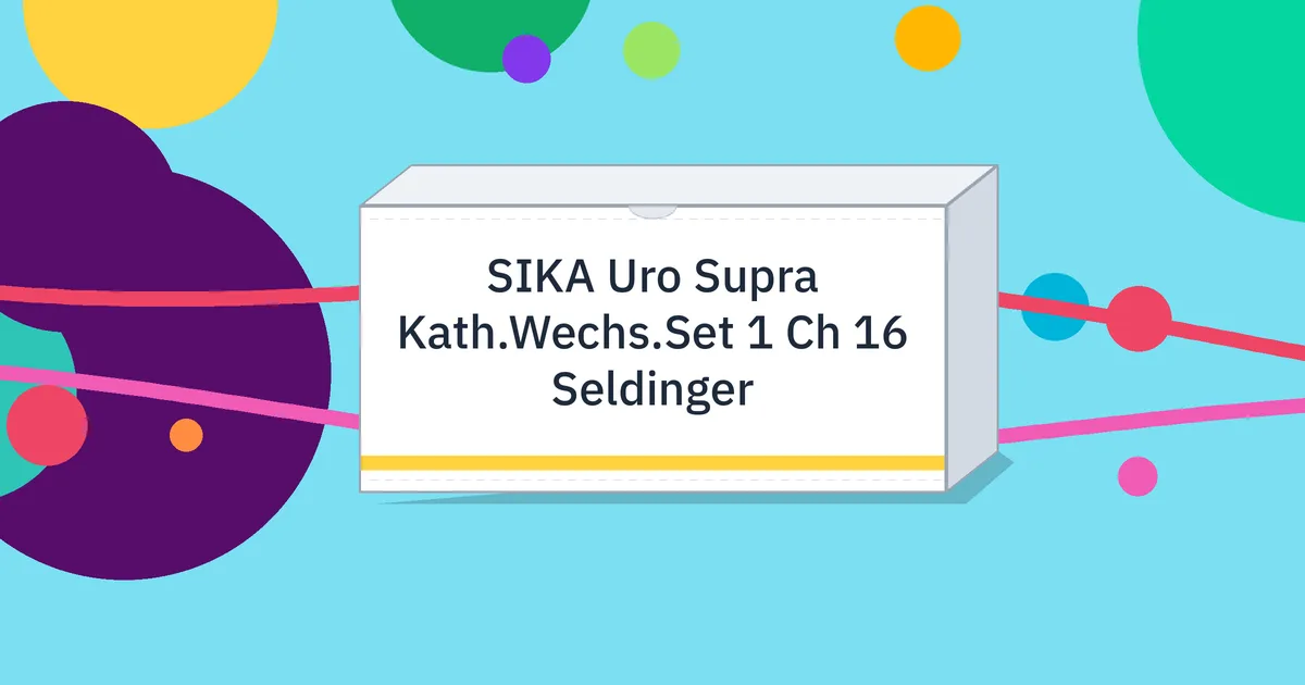 Symbolbild: Packung mit der Aufschrift SIKA Uro Supra Kath.Wechs.Set 1 Ch 16 Seldinger (PZN 03409296) – Verfügbarkeit und Bezug in Apotheken in Frankfurt am Main