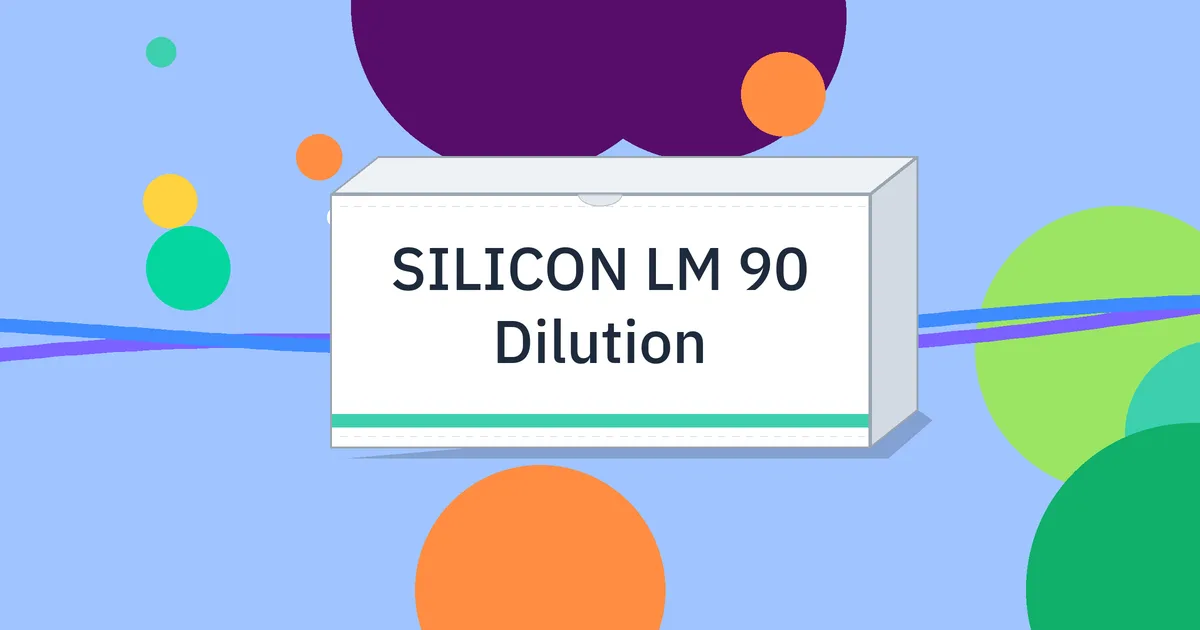 Symbolbild: Packung mit der Aufschrift SILICON LM 90 Dilution (PZN 13678672) – Verfügbarkeit und Bezug in Apotheken in Frankfurt am Main