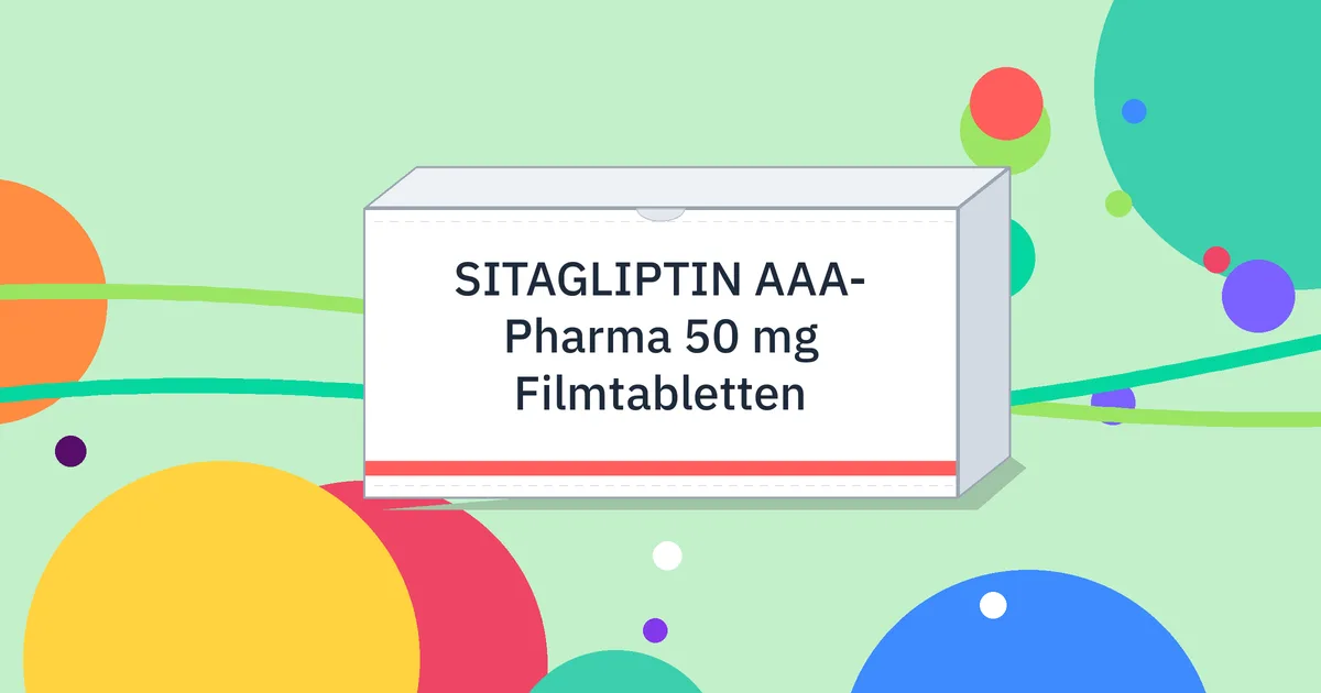 Symbolbild: Packung mit der Aufschrift SITAGLIPTIN AAA-Pharma 50 mg Filmtabletten (PZN 17878244) – Verfügbarkeit und Bezug in Apotheken in Frankfurt am Main