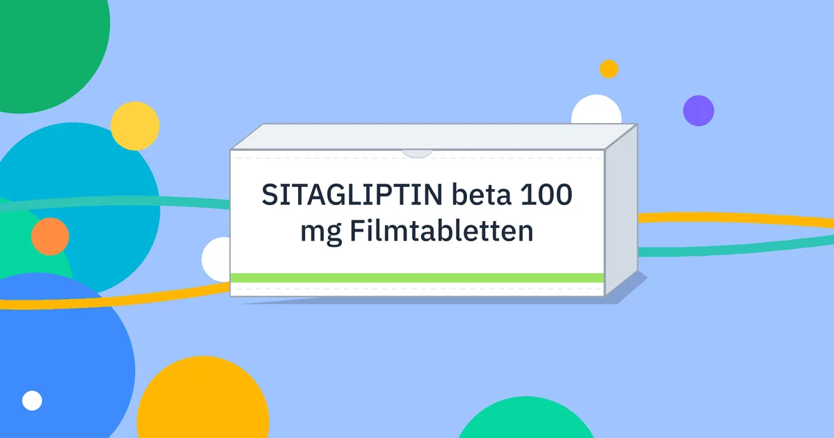 Symbolbild: Packung mit der Aufschrift SITAGLIPTIN beta 100 mg Filmtabletten (PZN 17623225) – Verfügbarkeit und Bezug in Apotheken in Frankfurt am Main