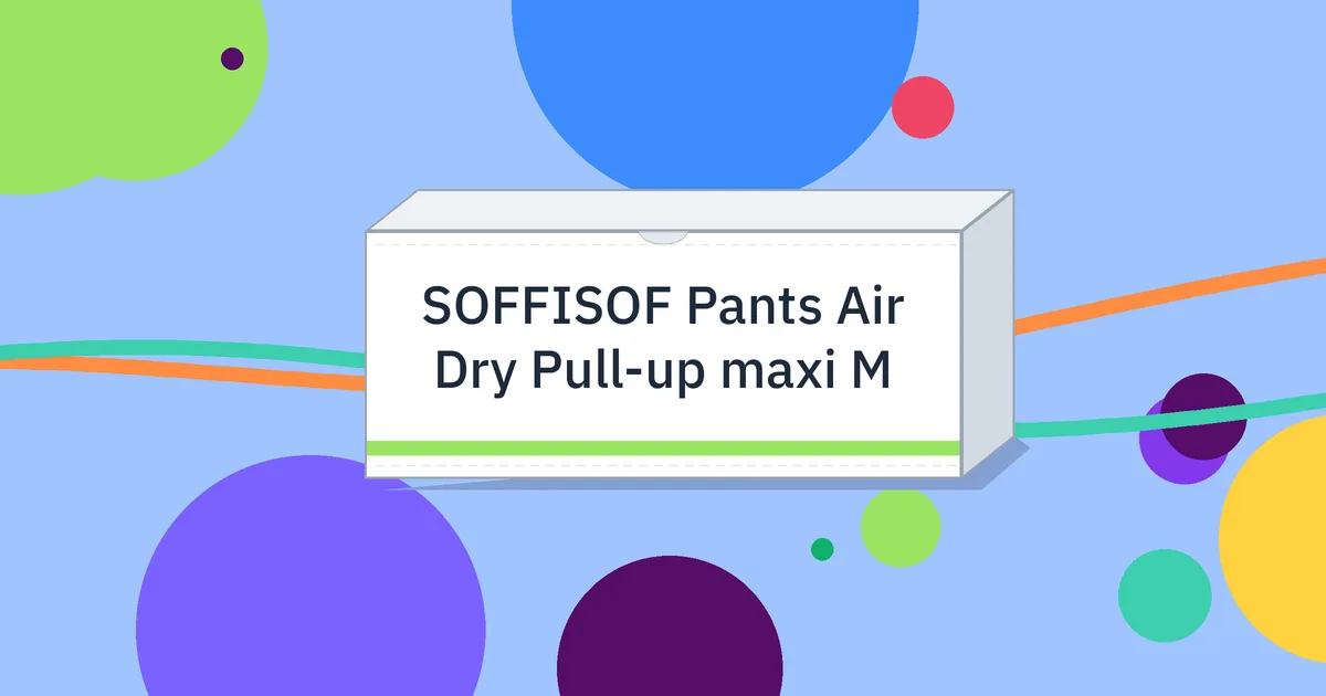 Symbolbild: Packung mit der Aufschrift SOFFISOF Pants Air Dry Pull-up maxi M (PZN 15620240) – Verfügbarkeit und Bezug in Apotheken in Frankfurt am Main