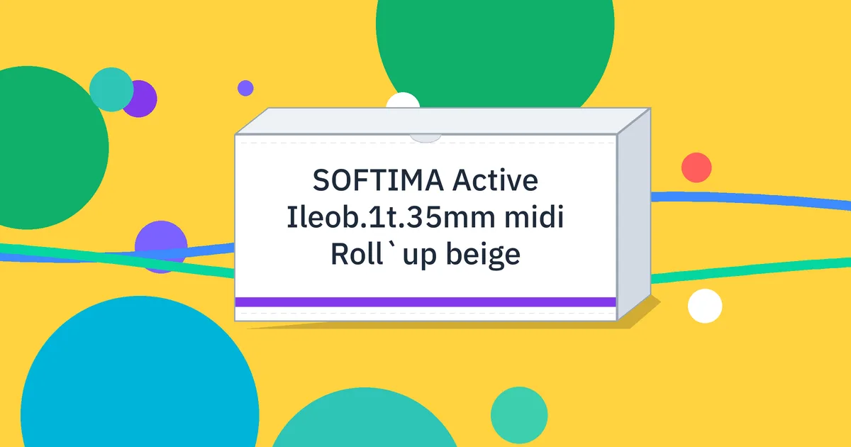 Symbolbild: Packung mit der Aufschrift SOFTIMA Active Ileob.1t.35mm midi Roll`up beige (PZN 09061888) – Verfügbarkeit und Bezug in Apotheken in Frankfurt am Main