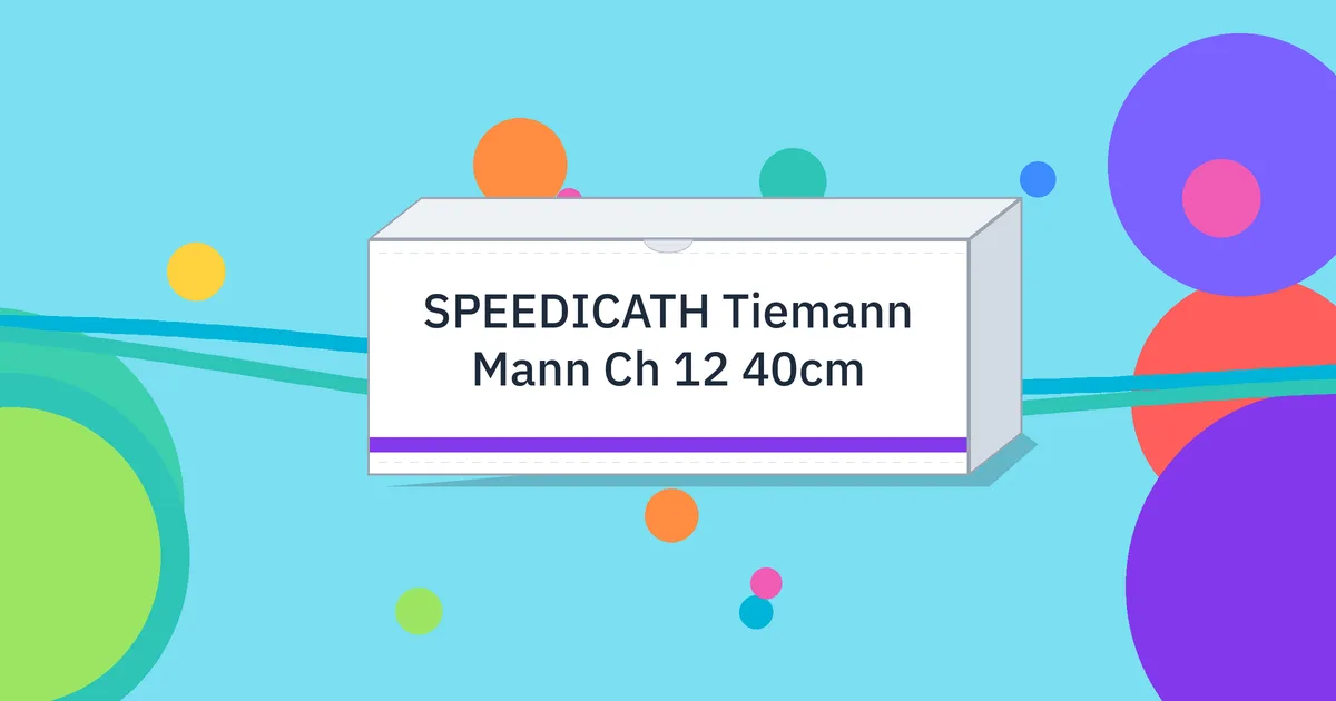 Symbolbild: Packung mit der Aufschrift SPEEDICATH Tiemann Mann Ch 12 40cm (PZN 16861112) – Verfügbarkeit und Bezug in Apotheken in Frankfurt am Main
