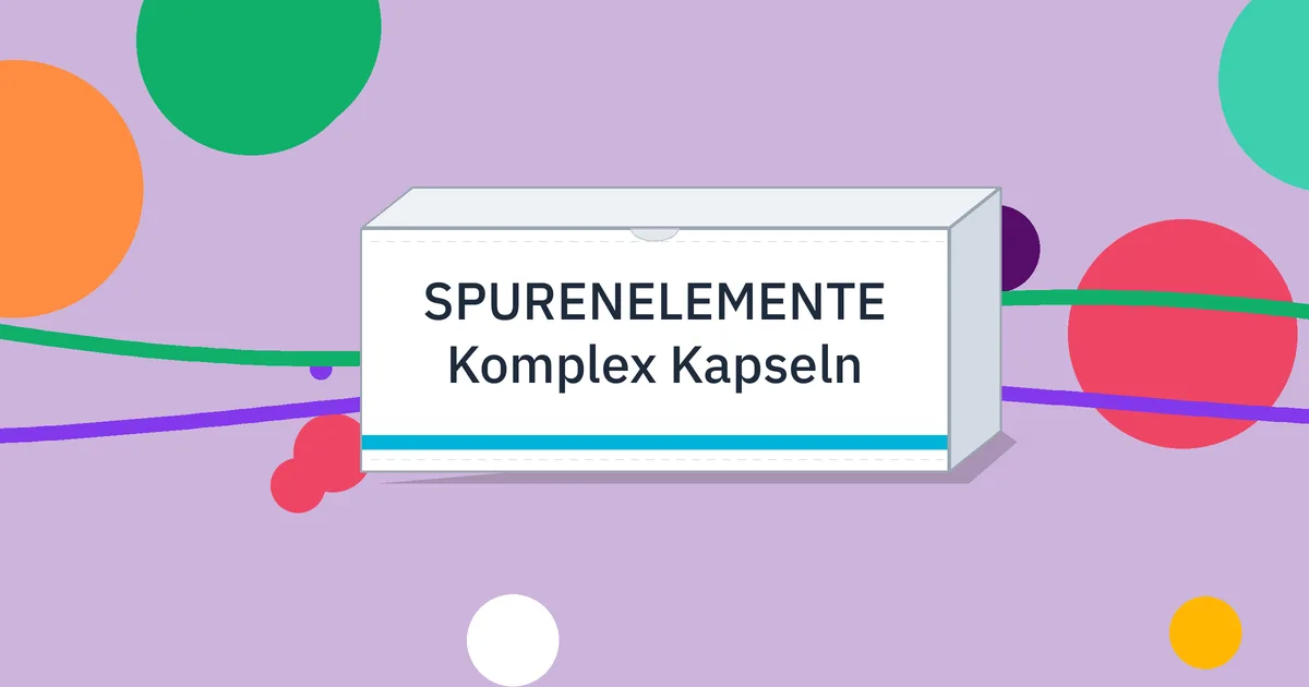 Symbolbild: Packung mit der Aufschrift SPURENELEMENTE Komplex Kapseln (PZN 15656462) – Verfügbarkeit und Bezug in Apotheken in Frankfurt am Main