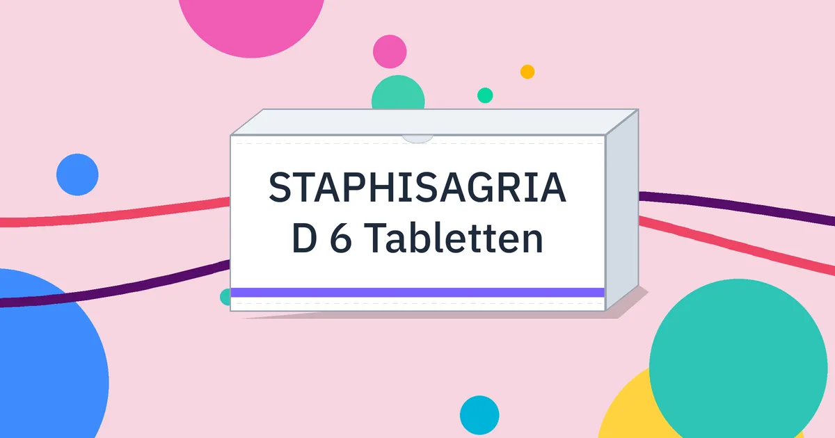 Symbolbild: Packung mit der Aufschrift STAPHISAGRIA D 6 Tabletten (PZN 02106464) – Verfügbarkeit und Bezug in Apotheken in Frankfurt am Main