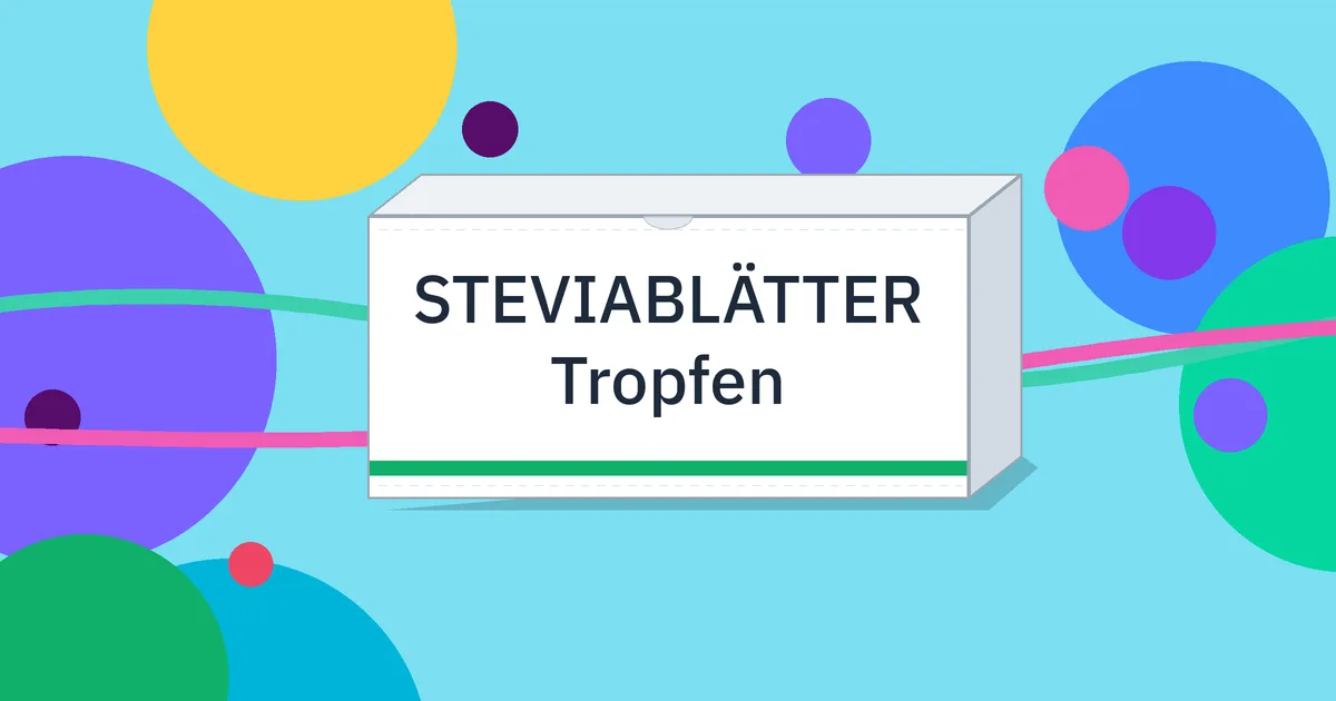 Symbolbild: Packung mit der Aufschrift STEVIABLÄTTER Tropfen (PZN 17555943) – Verfügbarkeit und Bezug in Apotheken in Frankfurt am Main
