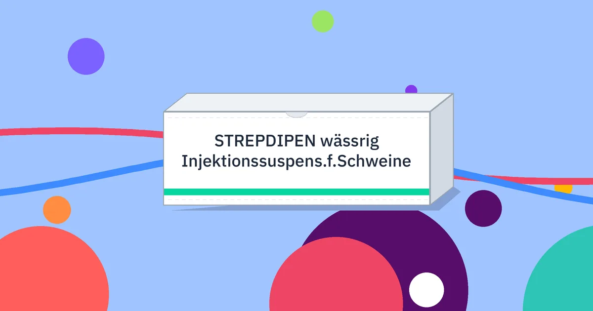 Symbolbild: Packung mit der Aufschrift STREPDIPEN wässrig Injektionssuspens.f.Schweine (PZN 08812588) – Verfügbarkeit und Bezug in Apotheken in Frankfurt am Main