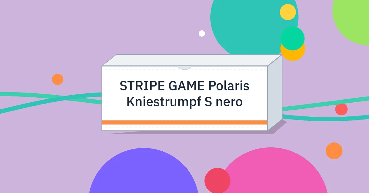 Symbolbild: Packung mit der Aufschrift STRIPE GAME Polaris Kniestrumpf S nero (PZN 20209044) – Verfügbarkeit und Bezug in Apotheken in Frankfurt am Main