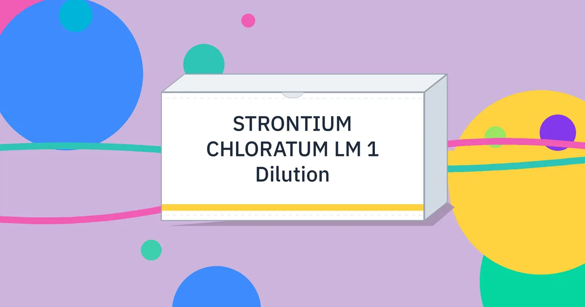 Symbolbild: Packung mit der Aufschrift STRONTIUM CHLORATUM LM 1 Dilution (PZN 13203408) – Verfügbarkeit und Bezug in Apotheken in Frankfurt am Main