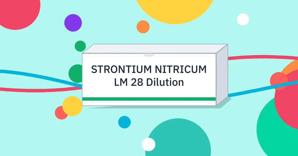 Symbolbild: Packung mit der Aufschrift STRONTIUM NITRICUM LM 28 Dilution (PZN 13204595) – Verfügbarkeit und Bezug in Apotheken in Frankfurt am Main