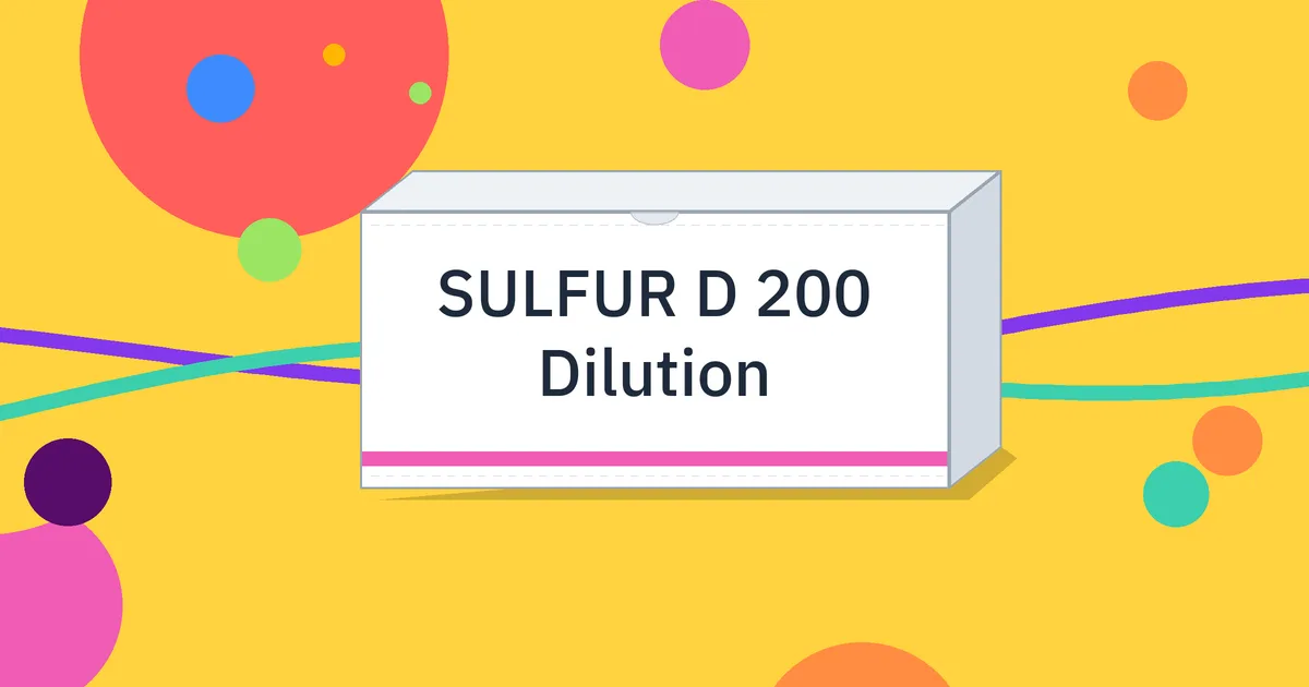 Symbolbild: Packung mit der Aufschrift SULFUR D 200 Dilution (PZN 04238690) – Verfügbarkeit und Bezug in Apotheken in Frankfurt am Main