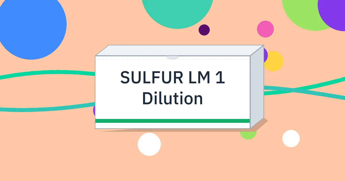 Symbolbild: Packung mit der Aufschrift SULFUR LM 1 Dilution (PZN 13209842) – Verfügbarkeit und Bezug in Apotheken in Frankfurt am Main