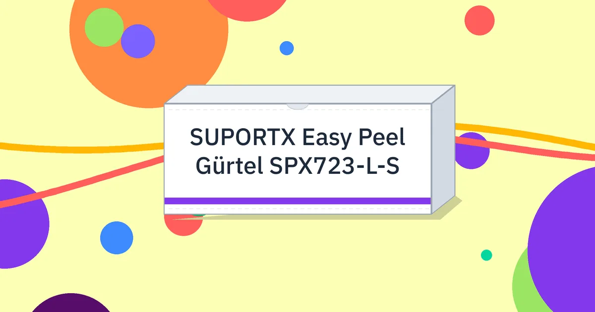 Symbolbild: Packung mit der Aufschrift SUPORTX Easy Peel Gürtel SPX723-L-S (PZN 09386656) – Verfügbarkeit und Bezug in Apotheken in Frankfurt am Main