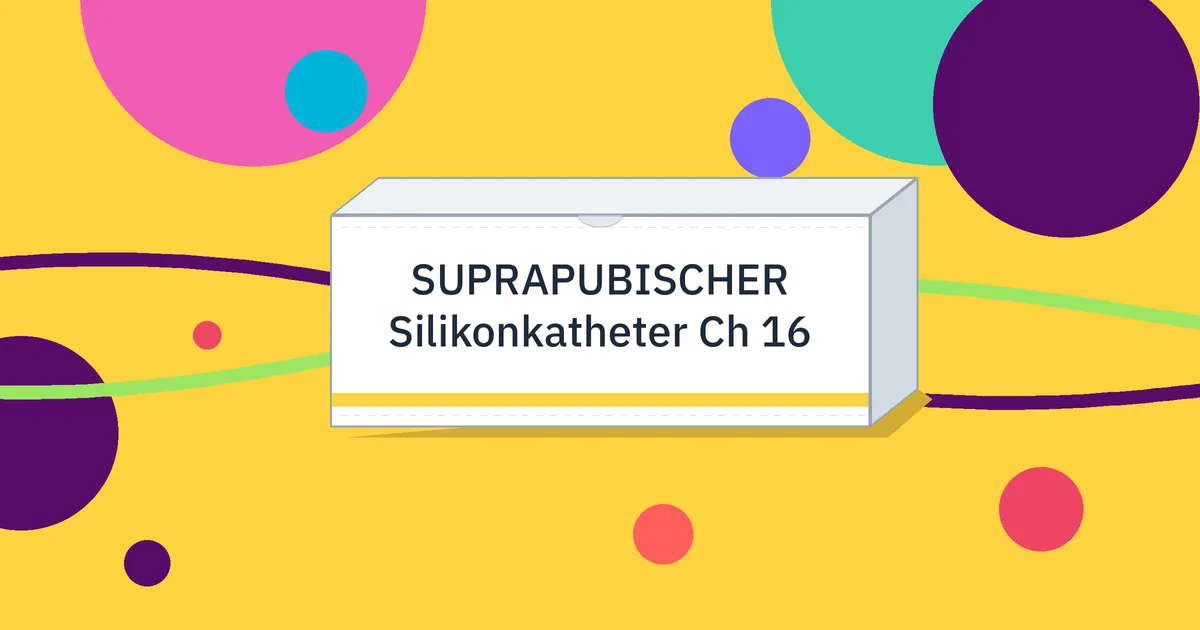 Symbolbild: Packung mit der Aufschrift SUPRAPUBISCHER Silikonkatheter Ch 16 (PZN 07032078) – Verfügbarkeit und Bezug in Apotheken in Frankfurt am Main