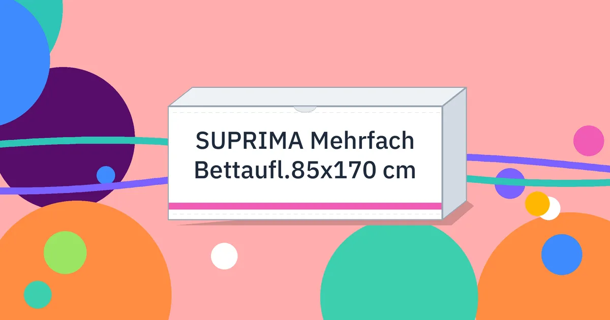 Symbolbild: Packung mit der Aufschrift SUPRIMA Mehrfach Bettaufl.85x170 cm (PZN 09263505) – Verfügbarkeit und Bezug in Apotheken in Frankfurt am Main