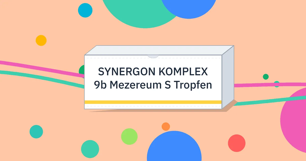 Symbolbild: Packung mit der Aufschrift SYNERGON KOMPLEX 9b Mezereum S Tropfen (PZN 19895726) – Verfügbarkeit und Bezug in Apotheken in Frankfurt am Main