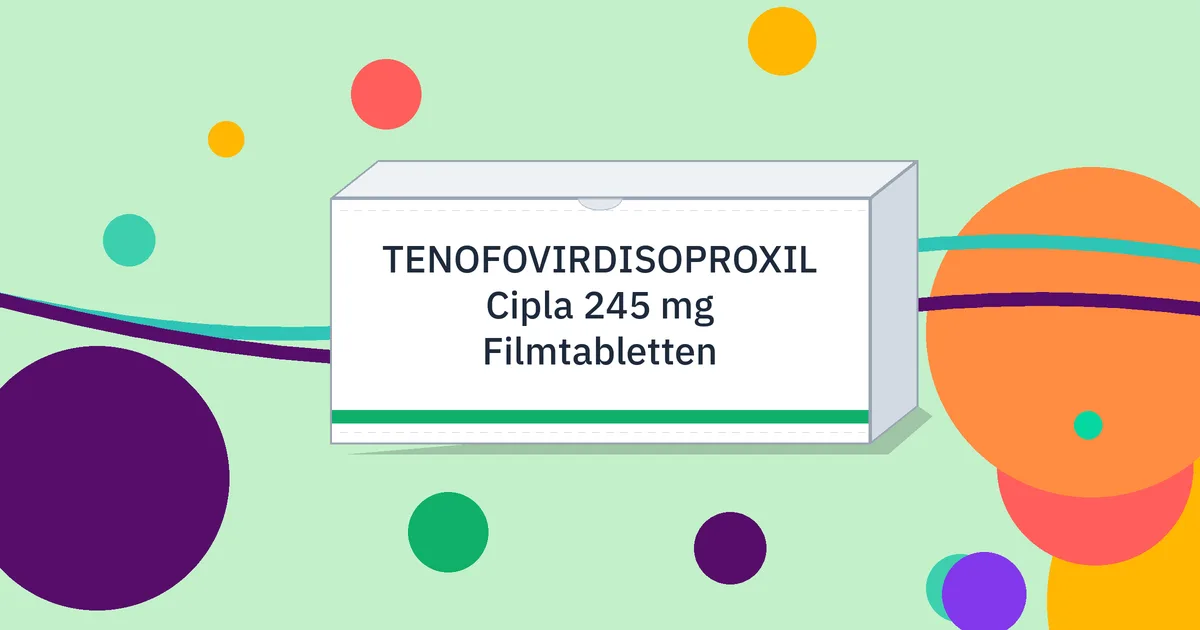 Symbolbild: Packung mit der Aufschrift TENOFOVIRDISOPROXIL Cipla 245 mg Filmtabletten (PZN 14144116) – Verfügbarkeit und Bezug in Apotheken in Frankfurt am Main