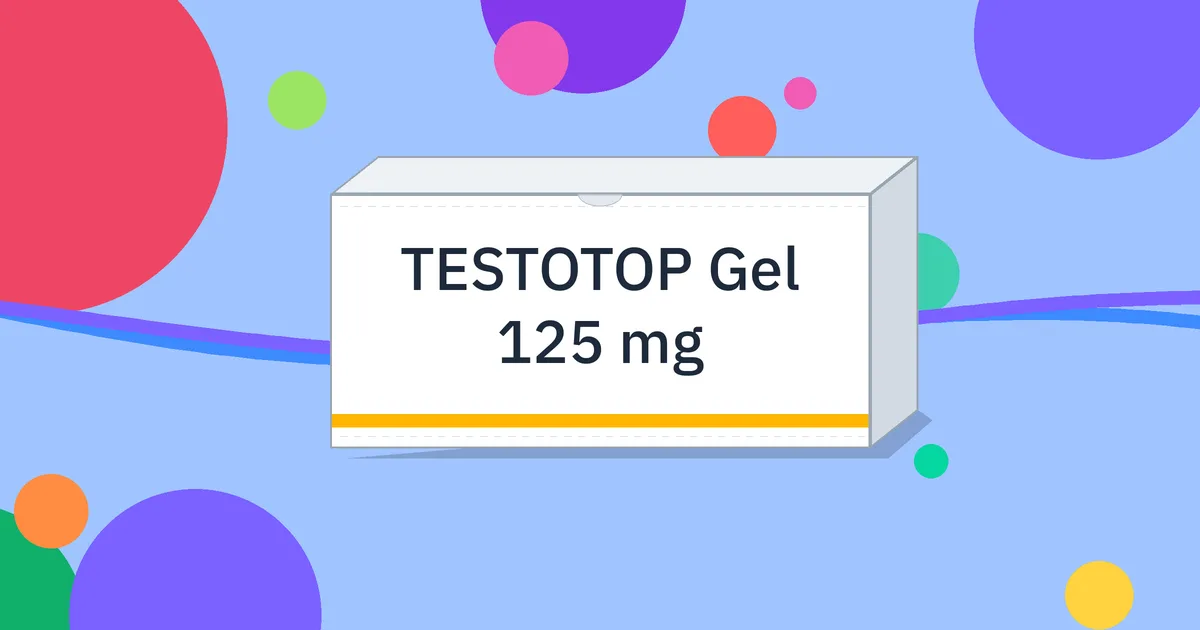 Symbolbild: Packung mit der Aufschrift TESTOTOP Gel 125 mg (PZN 07386787) – Verfügbarkeit und Bezug in Apotheken in Frankfurt am Main