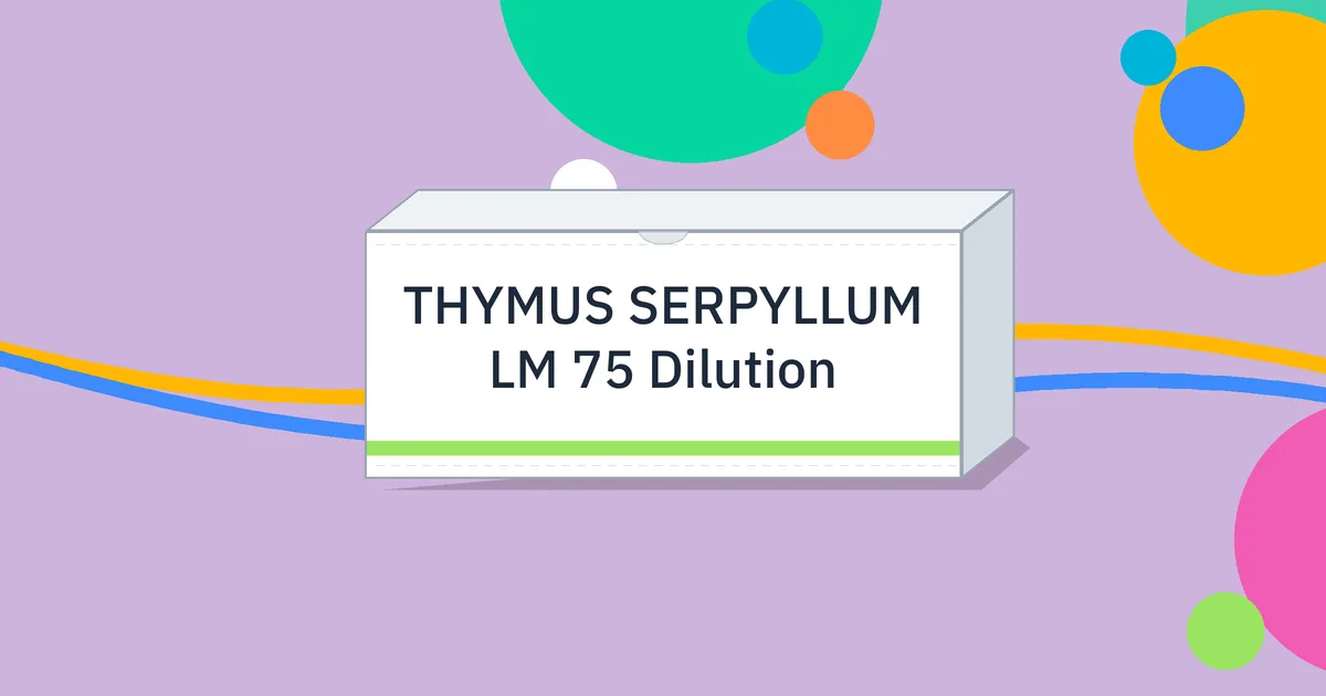 Symbolbild: Packung mit der Aufschrift THYMUS SERPYLLUM LM 75 Dilution (PZN 13223210) – Verfügbarkeit und Bezug in Apotheken in Frankfurt am Main